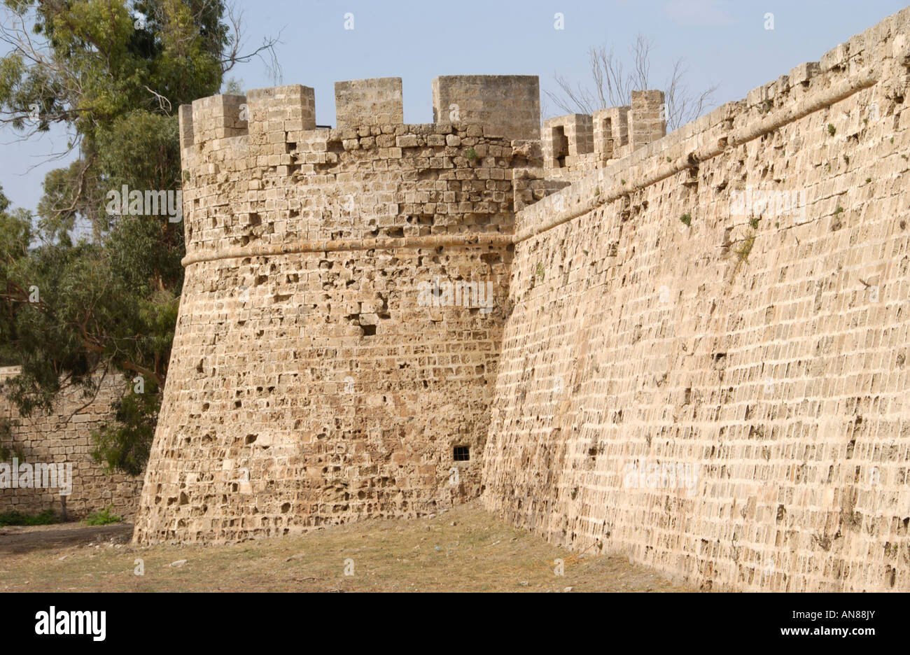 Othello's Tower Famagusta on the Mediterranean island of Cyprus in the ...