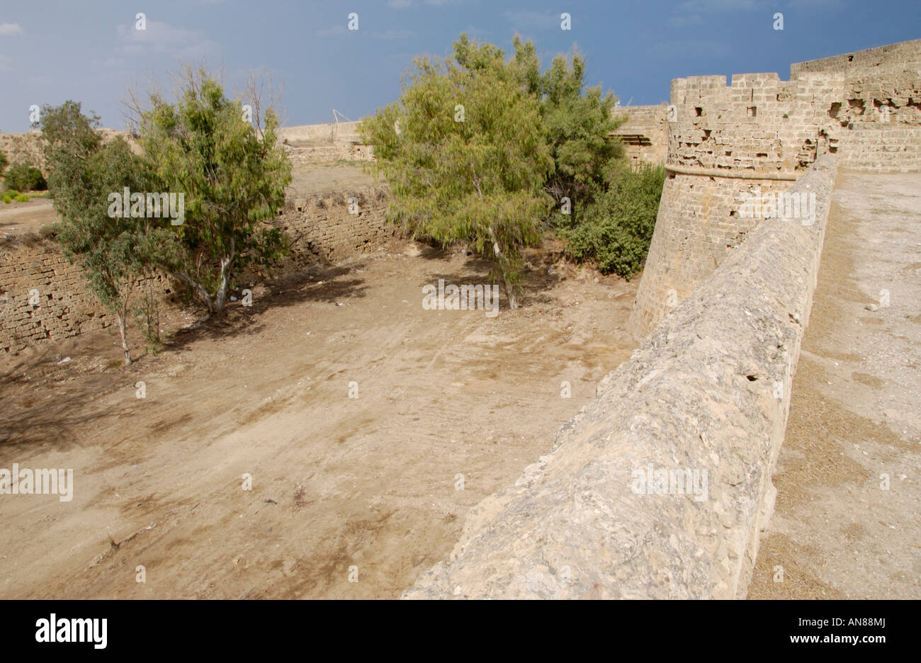 Othello's Tower Famagusta on the Mediterranean island of Cyprus in the ...