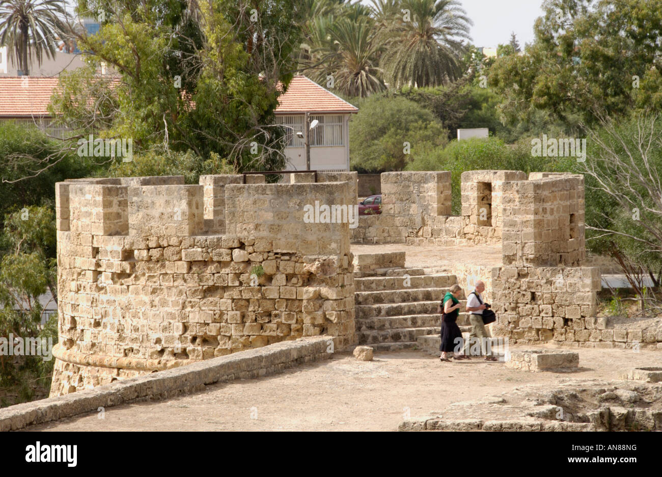 Othello's Tower Famagusta on the Mediterranean island of Cyprus in the ...