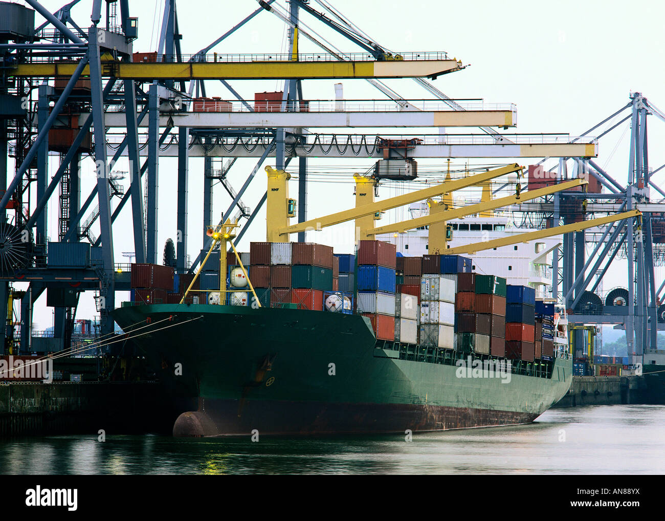 Barge ship loaded stack cargo hi-res stock photography and images - Alamy