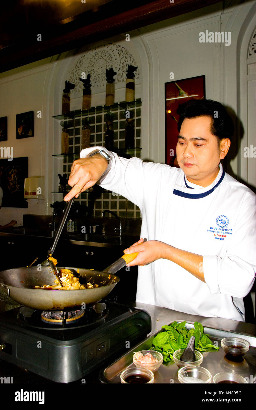 Thai chef, Thai cooking school, Blue Elephant Restaurant, Bangkok ...