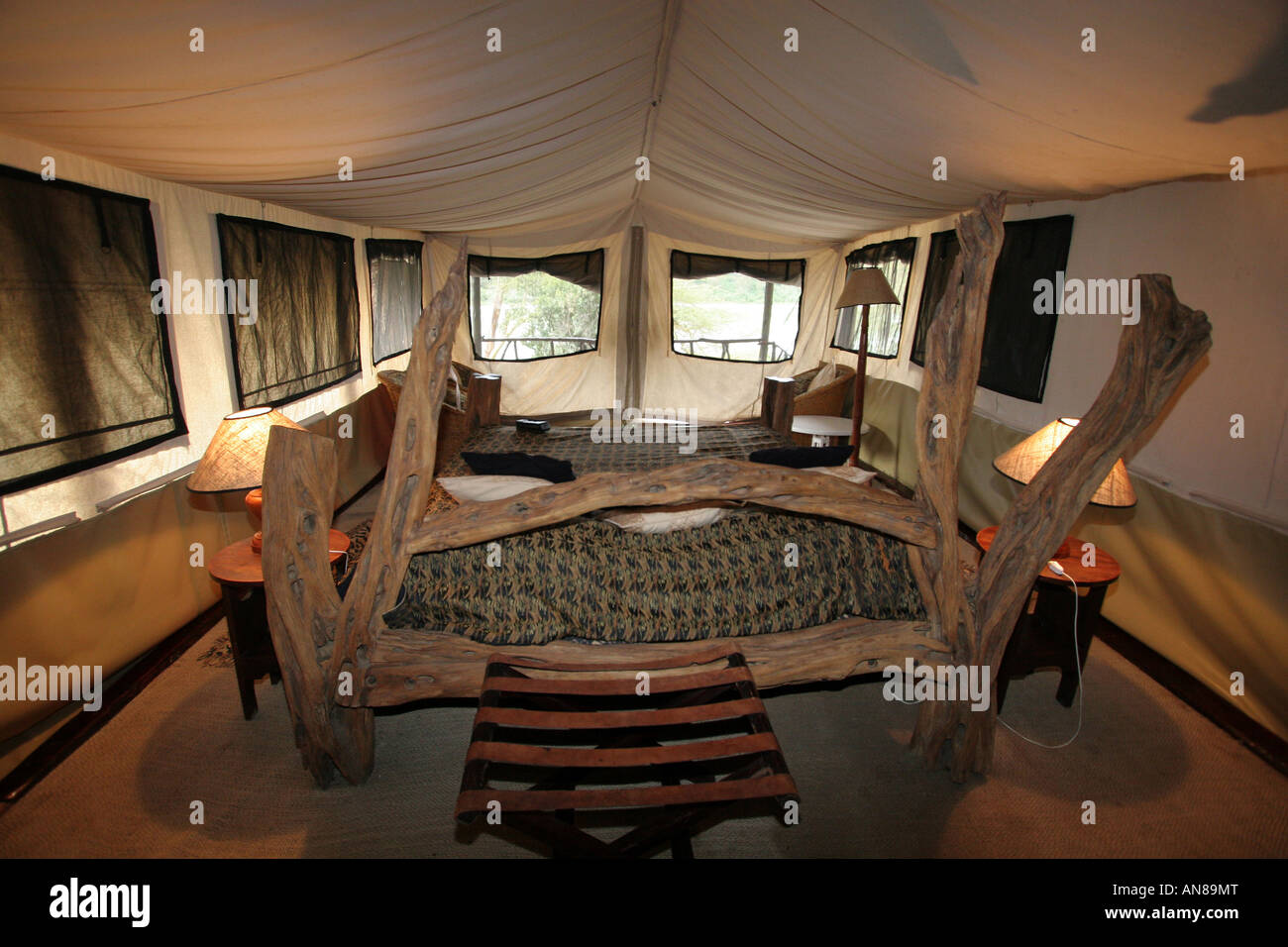 inside luxury tent at lodge Stock Photo - Alamy