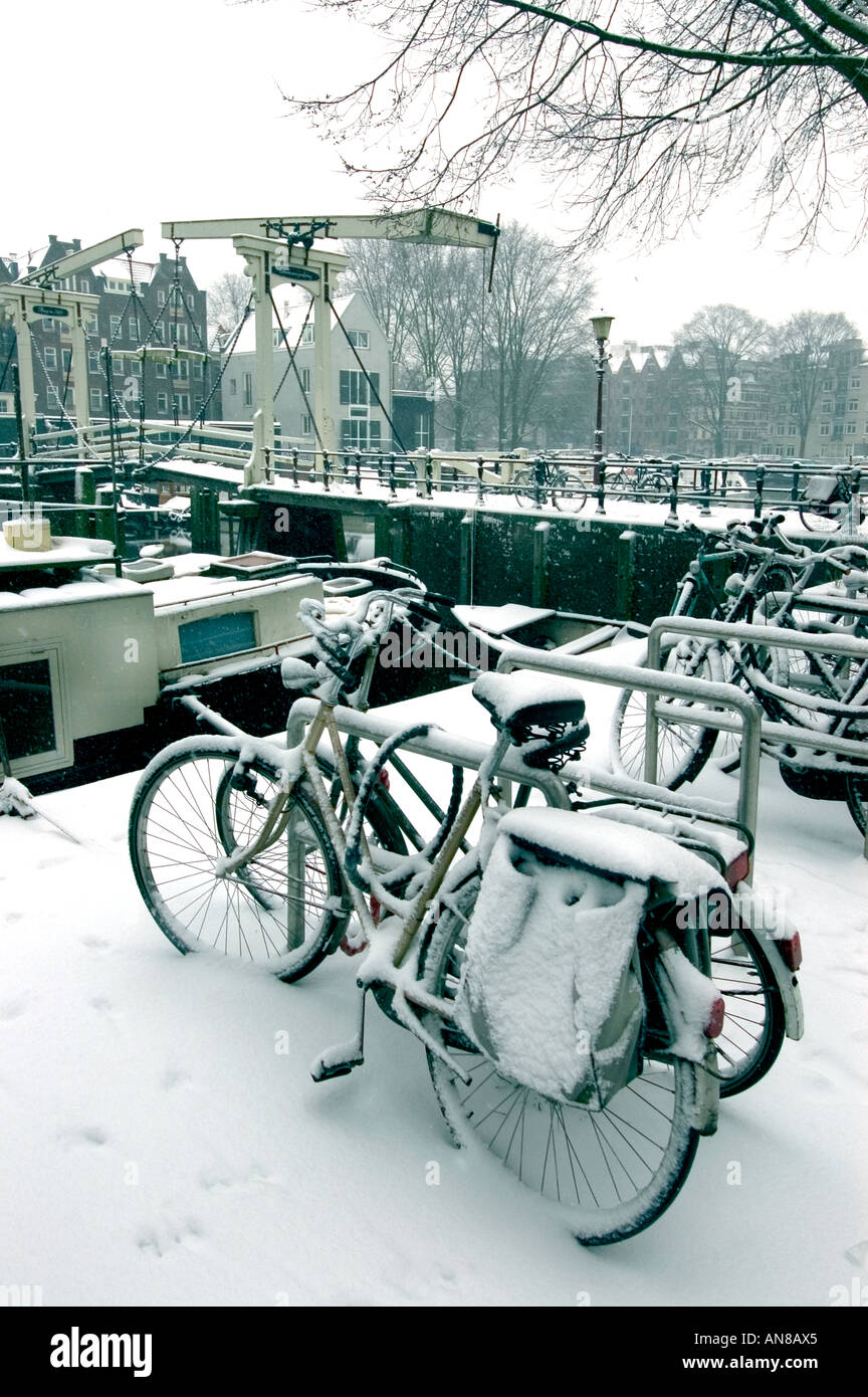 Amsterdam Netherlands Holland Winter Snow Ice Stock Photo - Alamy