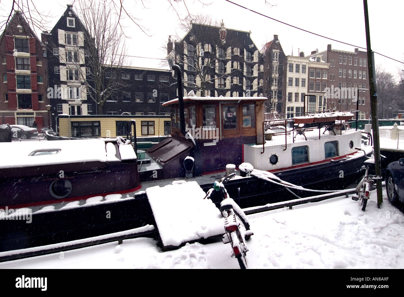 Amsterdam Netherlands Holland Winter Snow Ice Stock Photo - Alamy