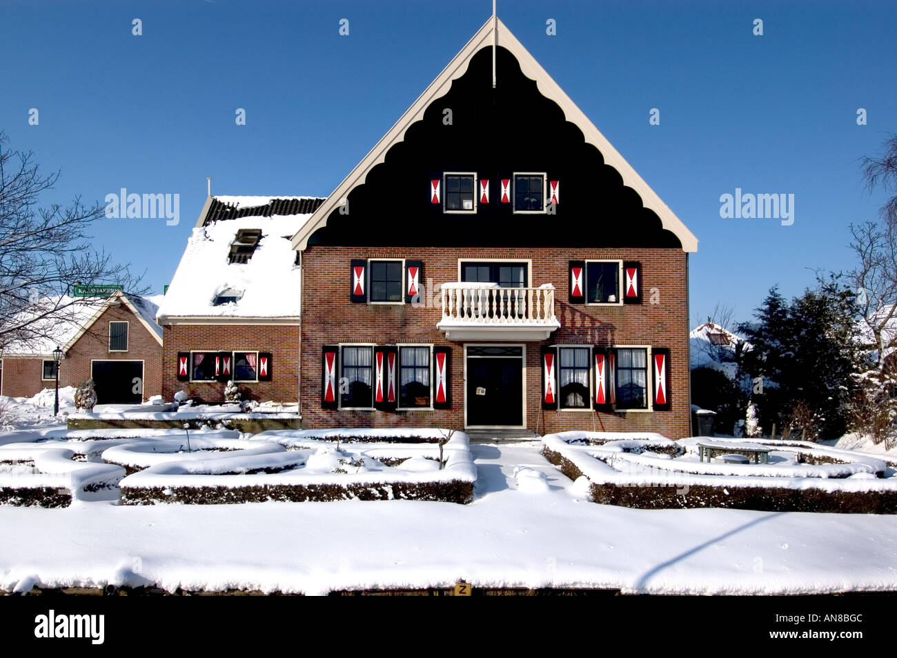 Netherlands Holland Winter Snow Ice country estate house villa near ...