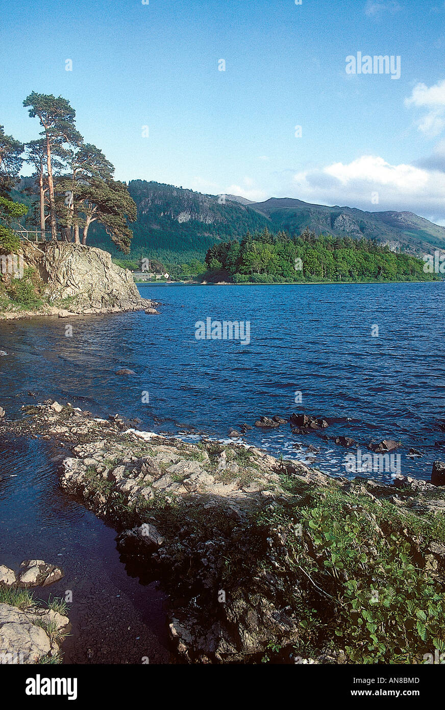 Friars Crag from the shore of Derwent Water Lake District Stock Photo ...