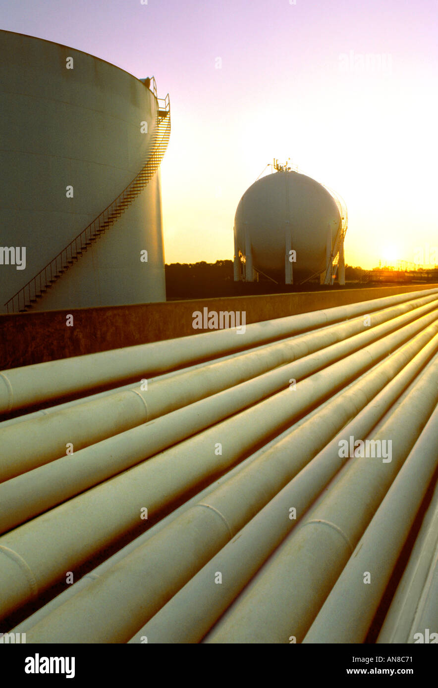 gas pipes and LPG tanks Stock Photo - Alamy
