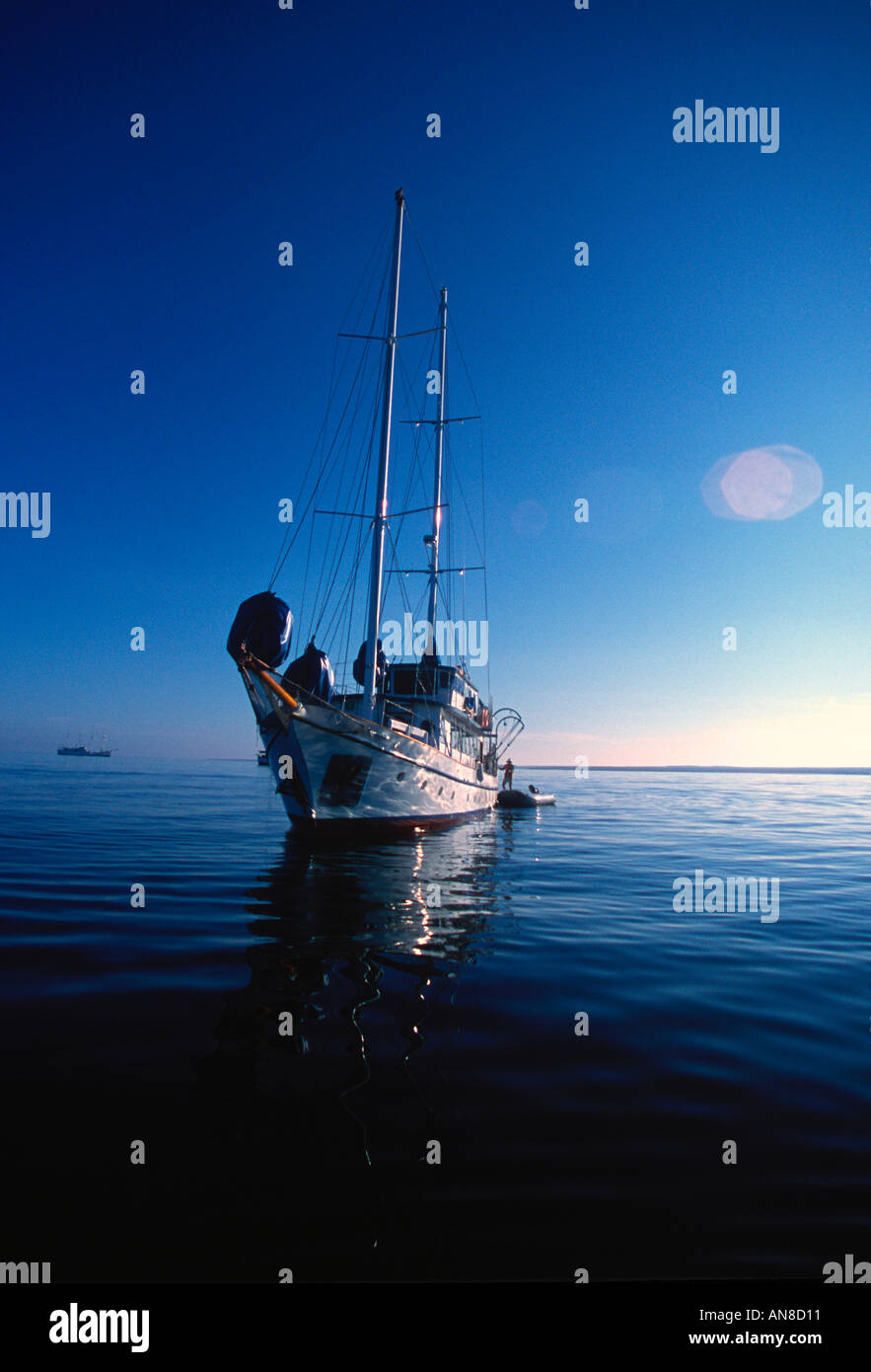 Cachalote sailing ship Galapagos Island Stock Photo - Alamy