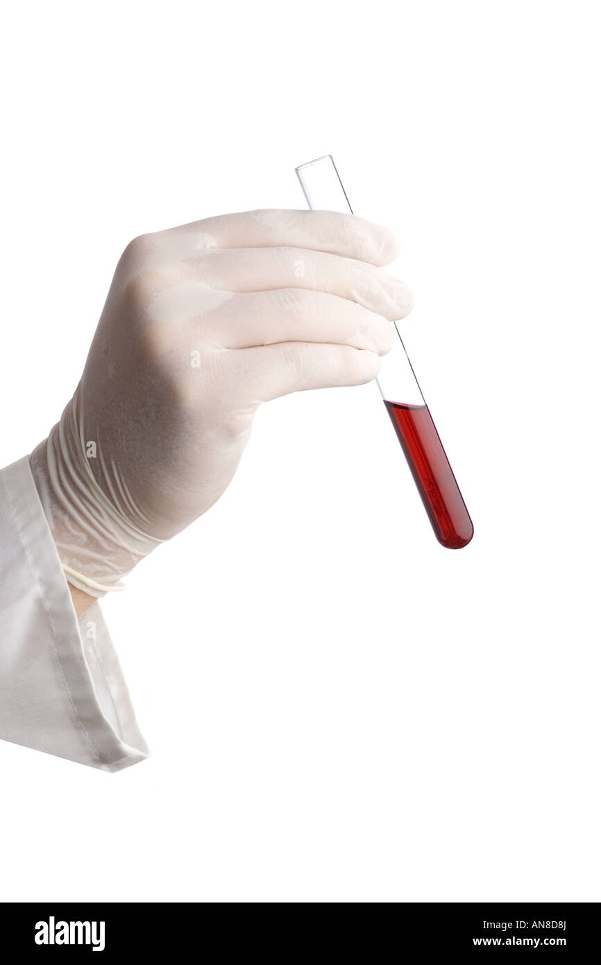 Laboratory worker holding tube Cut Out Stock Images & Pictures - Alamy