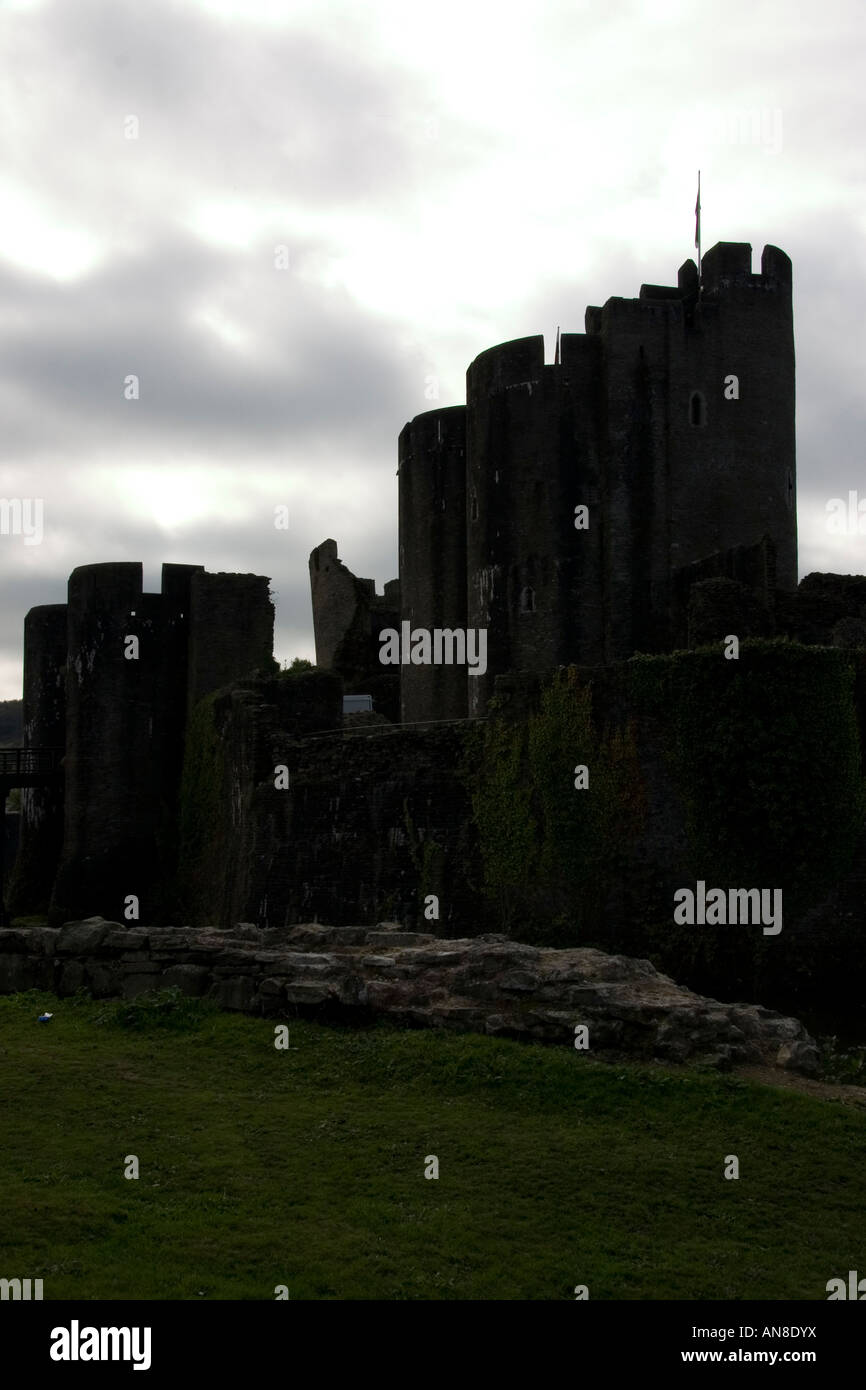 Caerphilly castle east gate hi-res stock photography and images - Alamy