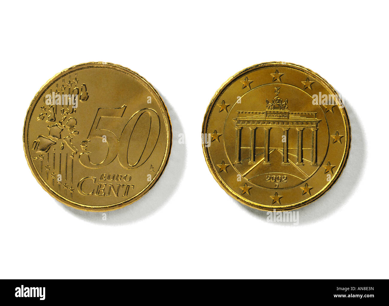 Fifty european cents (front side and back side Stock Photo - Alamy