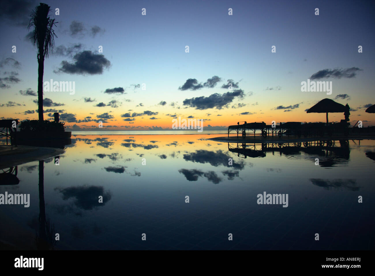 Infinity Pool in Tropical Caribbean Stock Photo - Alamy