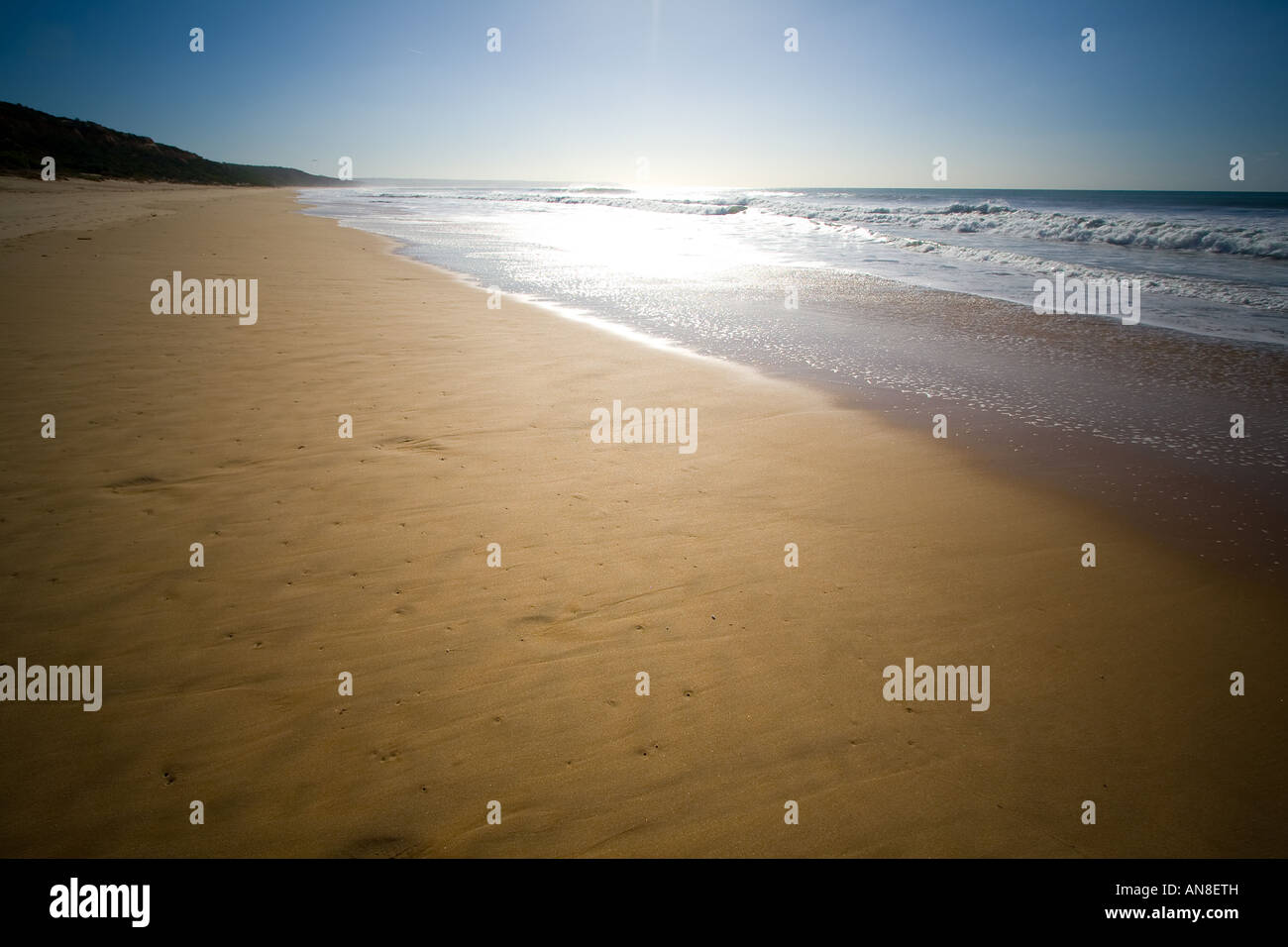 Fonte da Telha Beach in Costa da Caparica coast. Portugal Stock Photo ...