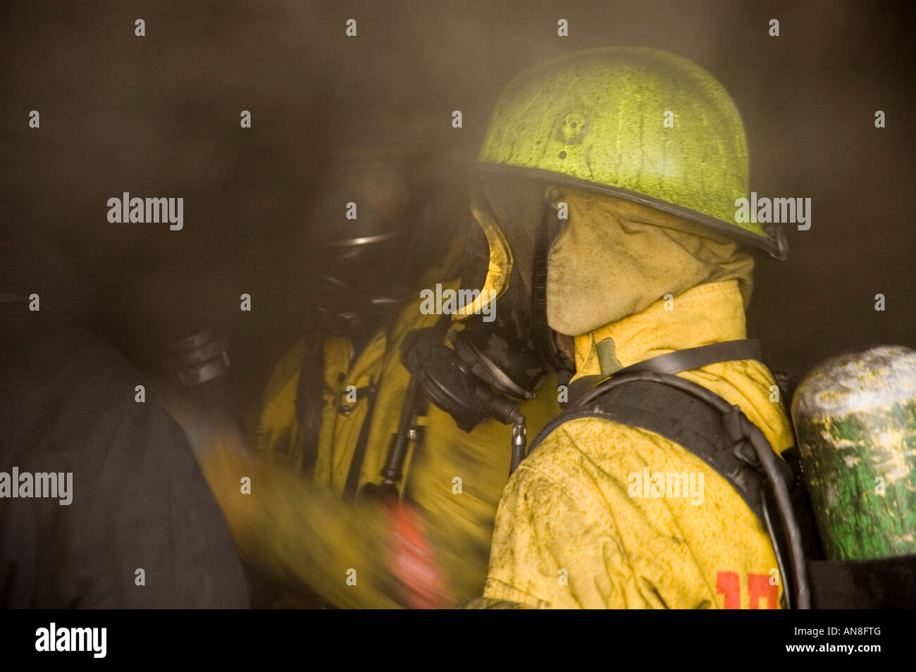 Israel Fire fighters during a fire drill Stock Photo - Alamy