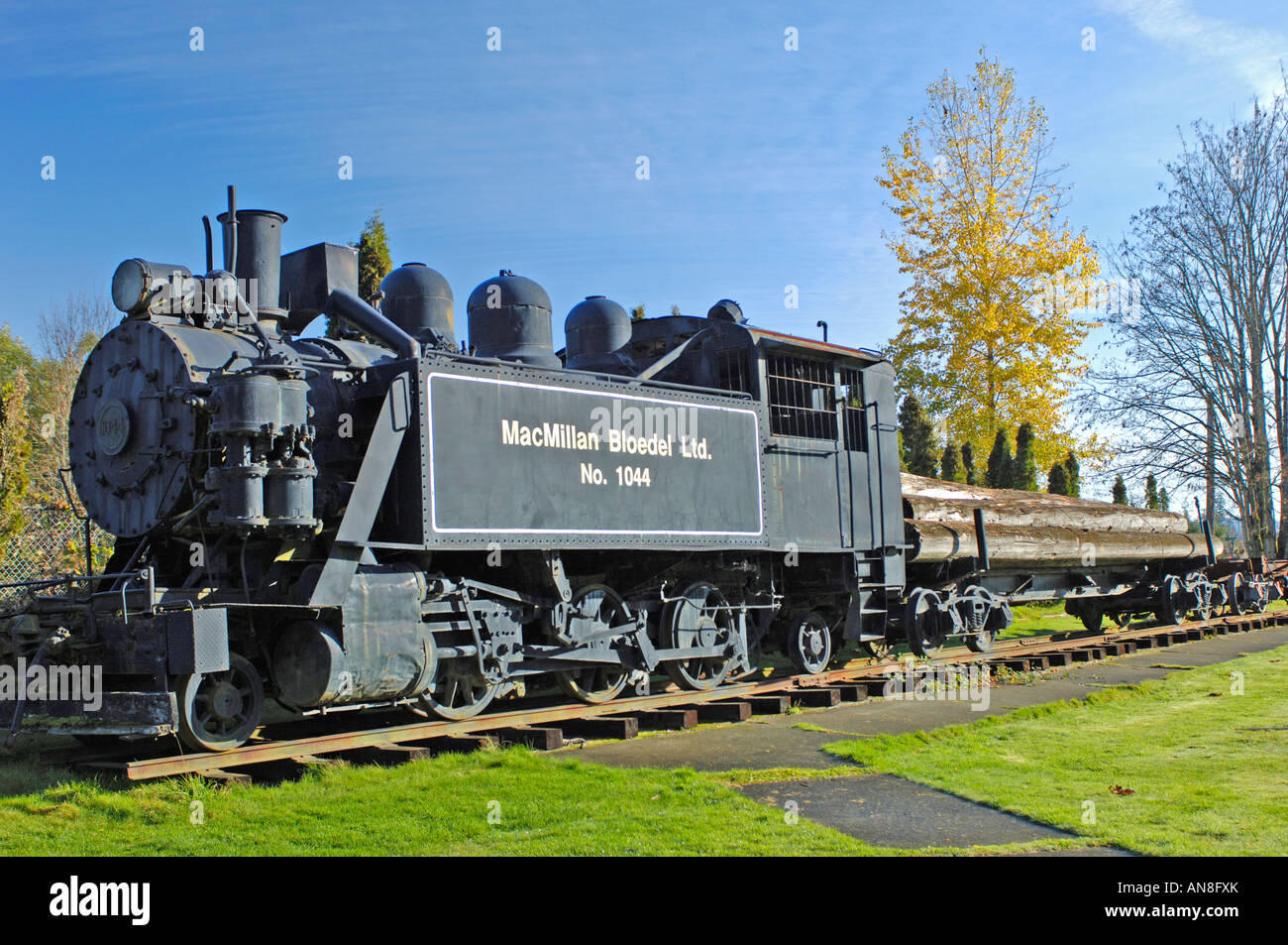 MacMillan Bloedel #1044 Logging Steam Locomotive at Chemainus BC Stock ...