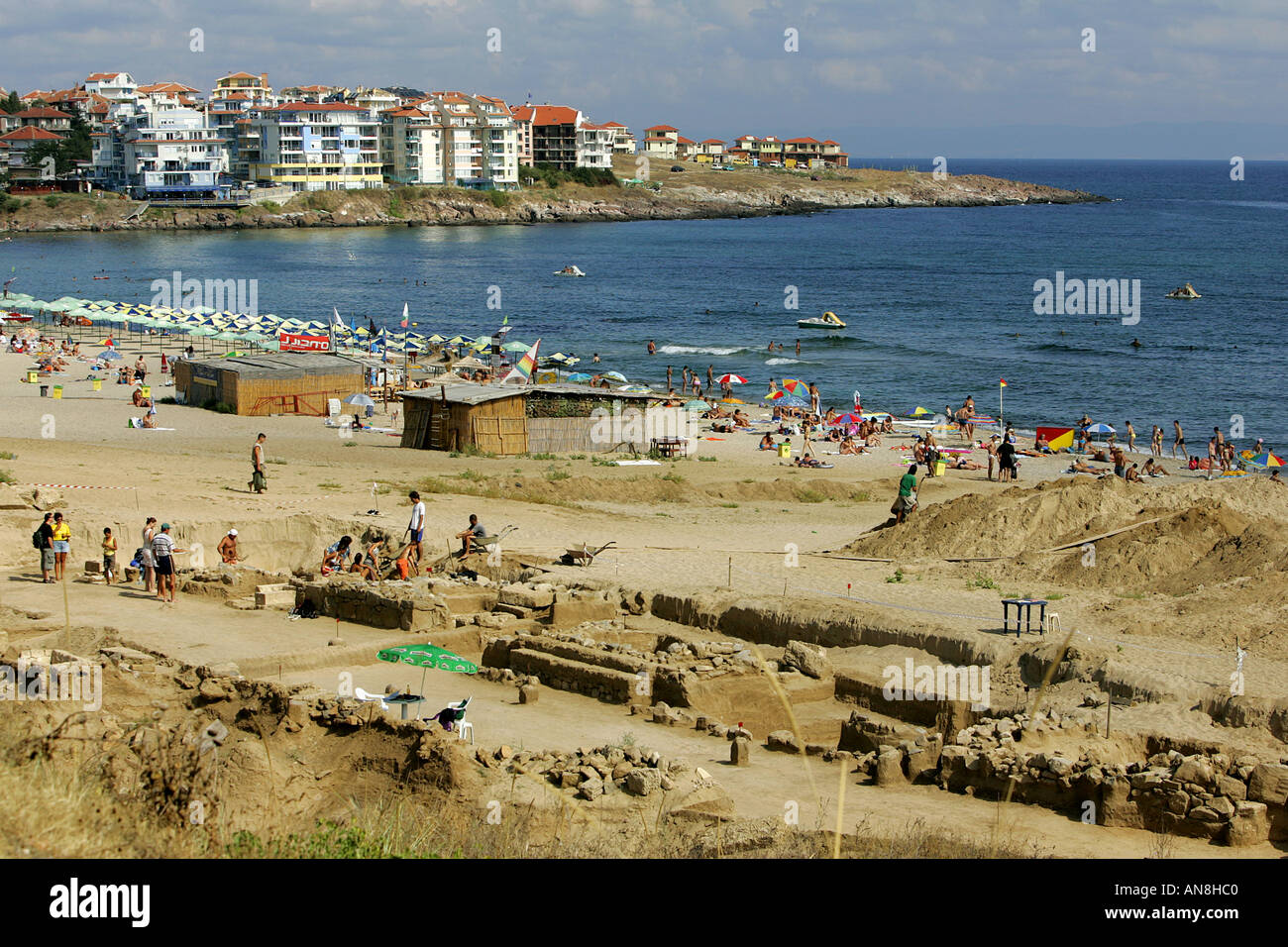 Suzopol Bulgaria Black sea site sand beach tourist attraction summer ...
