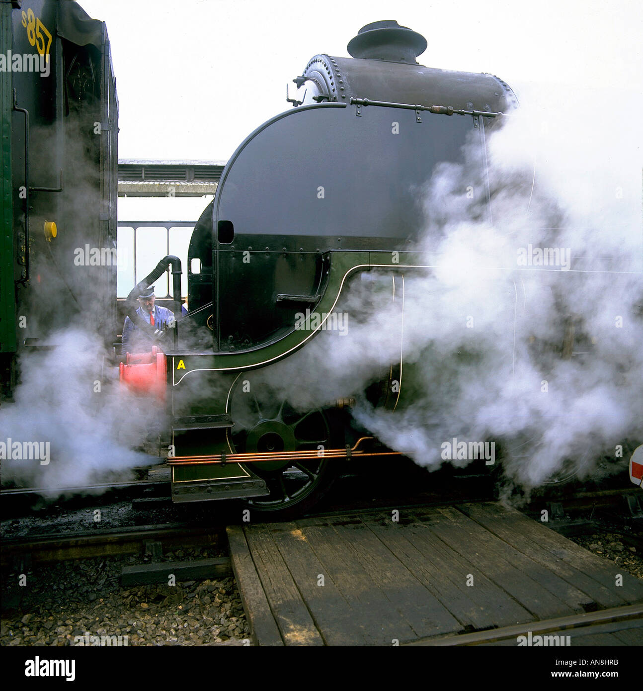 Bluebell Railway Sheffield Park A train engine and carriage covered ...