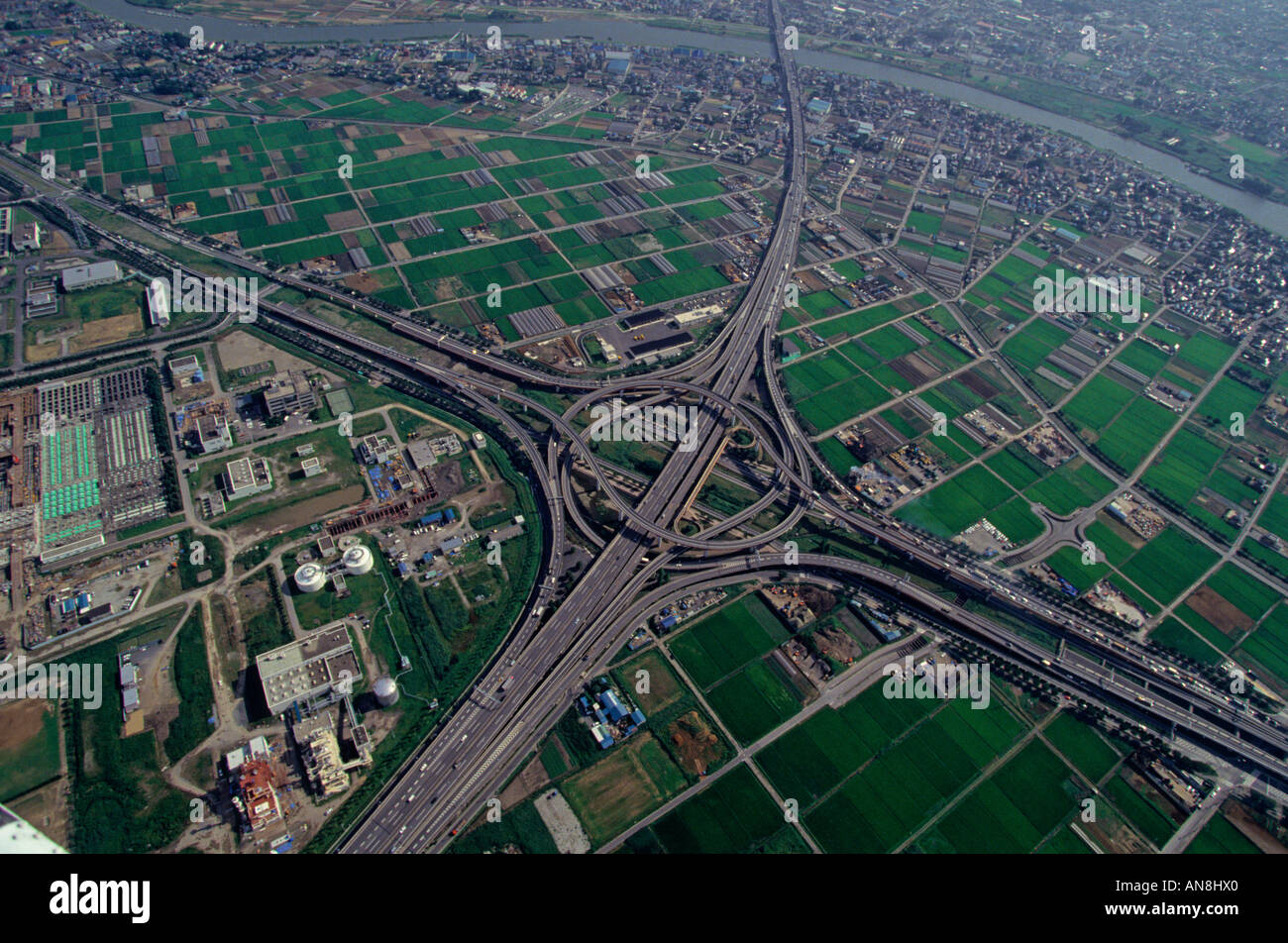 The aerial photography of Misato Interchange in Saitama Japan Asia ...