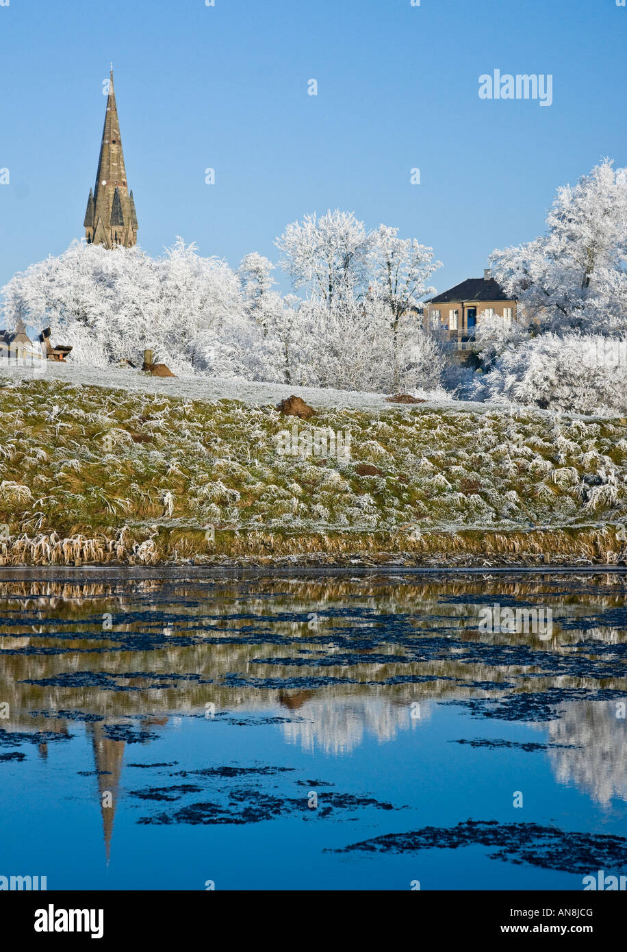Winter frost or rime River Teviot at Kelso Scotland Stock Photo - Alamy