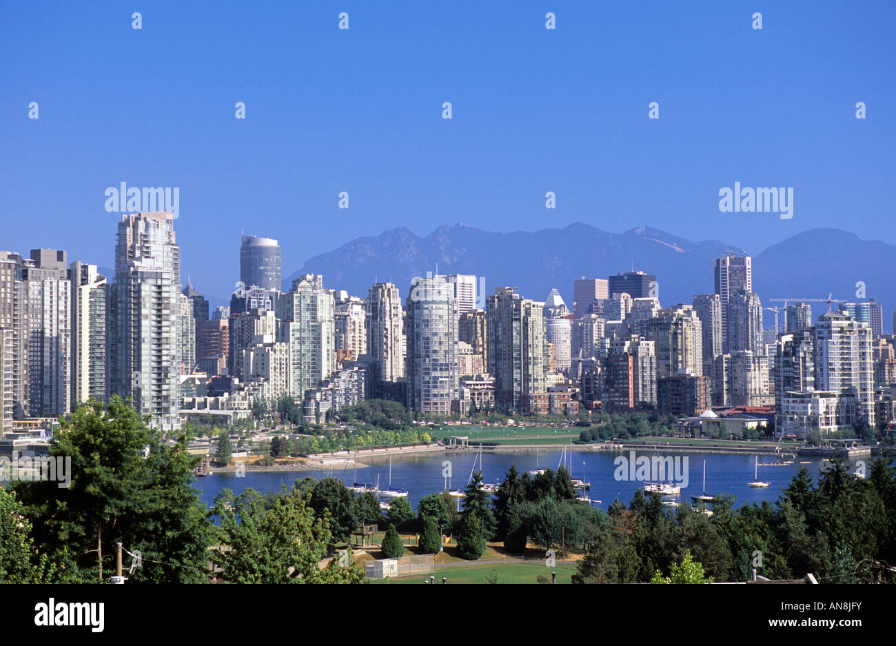 Vancouver skyline waterfront, Vancouver, British Columbia Canada Stock ...