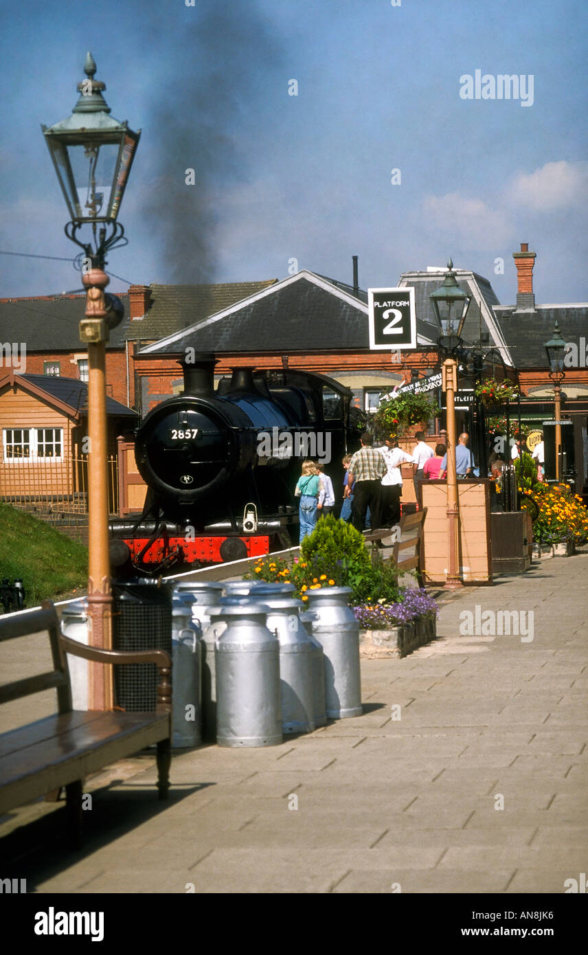 People on platform 2 where a steam train stands in Kidderminster on the ...
