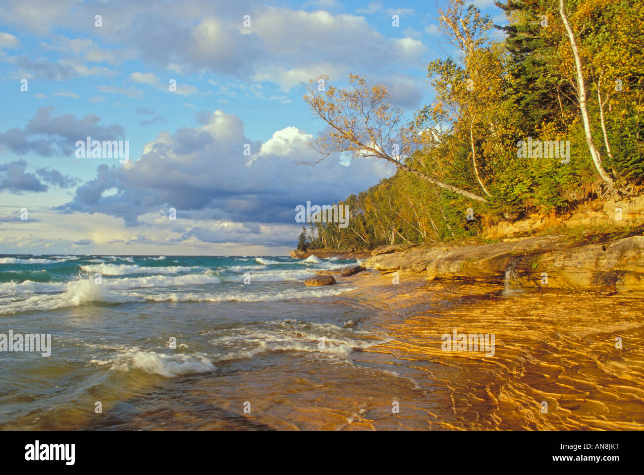 Sunset at Miner’s Beach, Pictured Rocks National Lakeshore, Michigan ...
