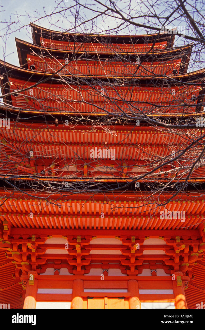The roofs of five-storied pagoda of Itsukushima Jinja Shrine in ...