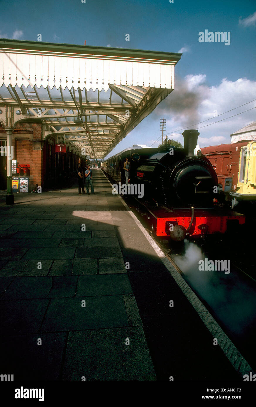 Steam trains puffing out black smoke on the great central railway ...