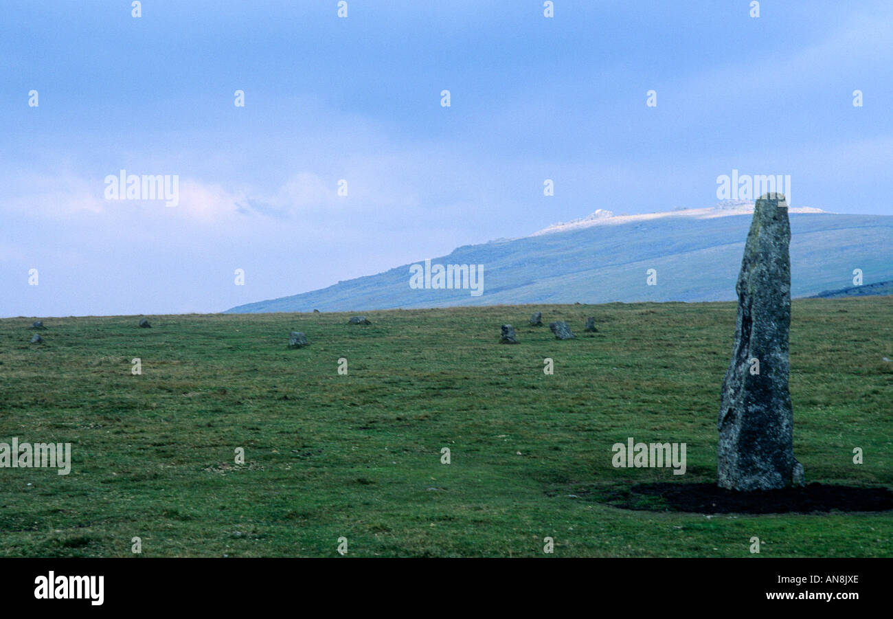 Merrivale Stone Circle on Dartmoor Stock Photo - Alamy