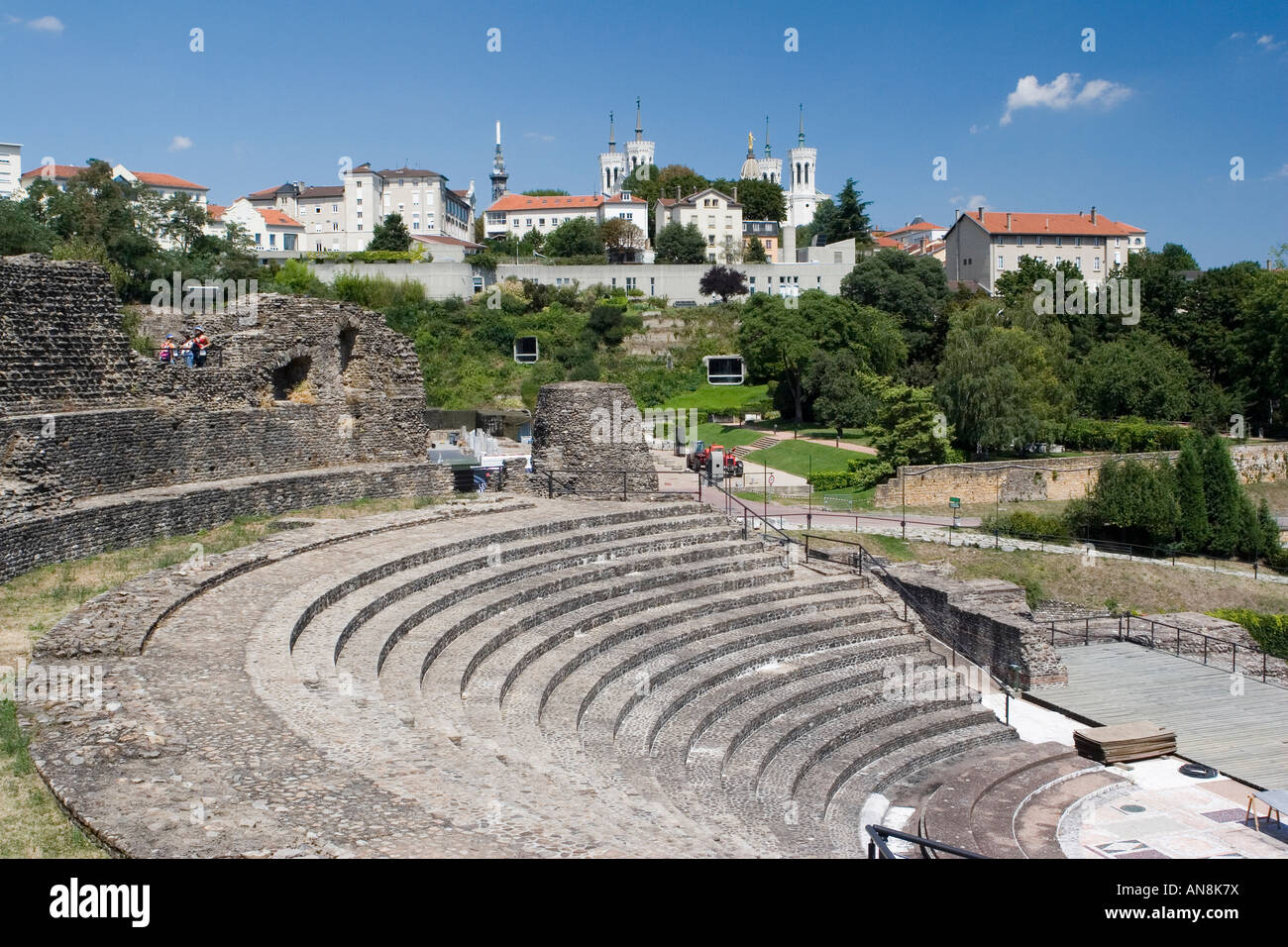 Ruins of the Roman Ampitheatre Théâtres Romains de Fourvière Lyon ...