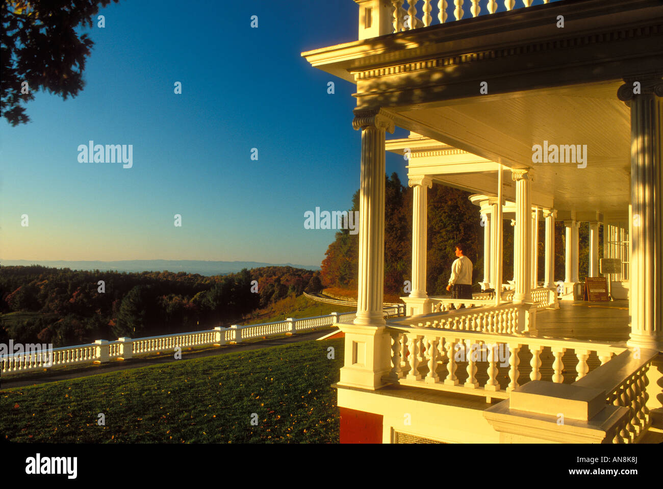 Moses Cone Mansion at dawn, Moses Cone Memorial Park, Blue Ridge ...