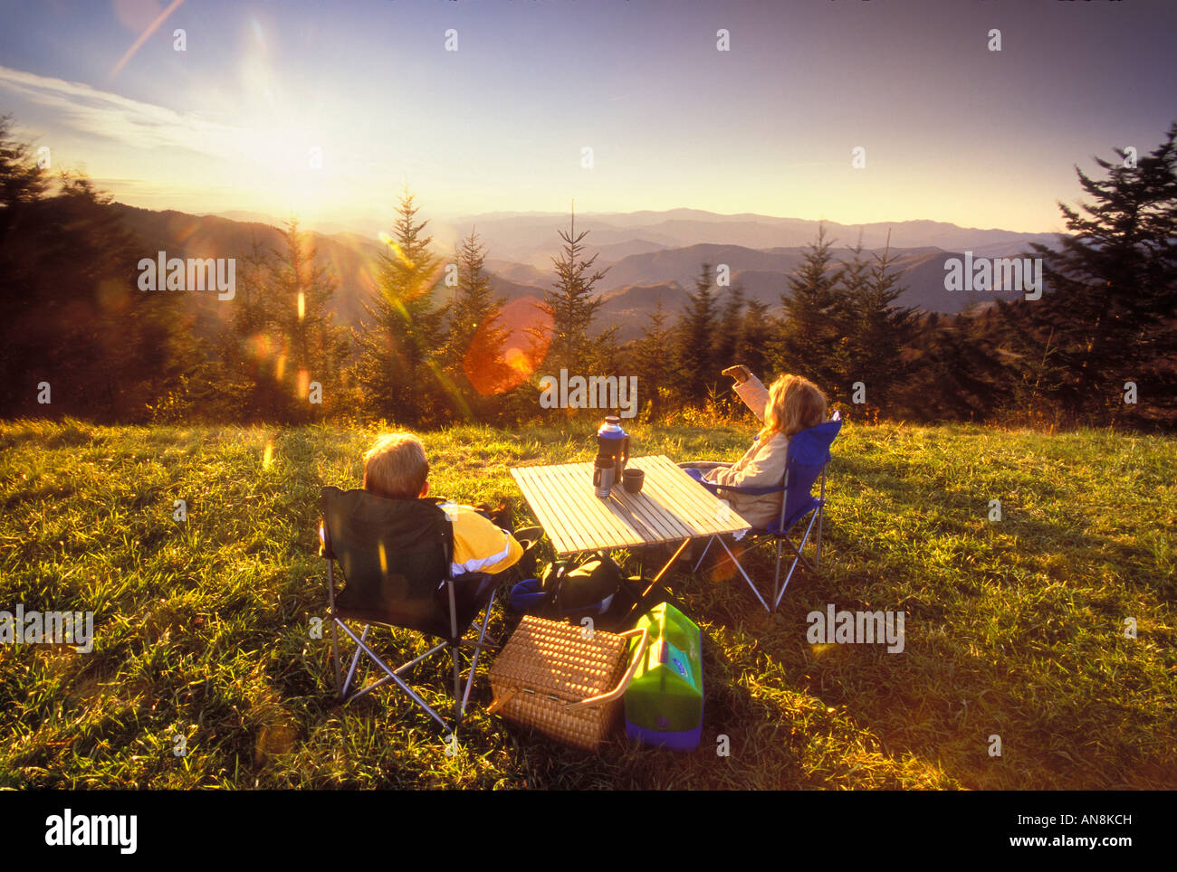 Sunset Picnic at Waterrock Knob, Blue Ridge Parkway, Sylva, North ...