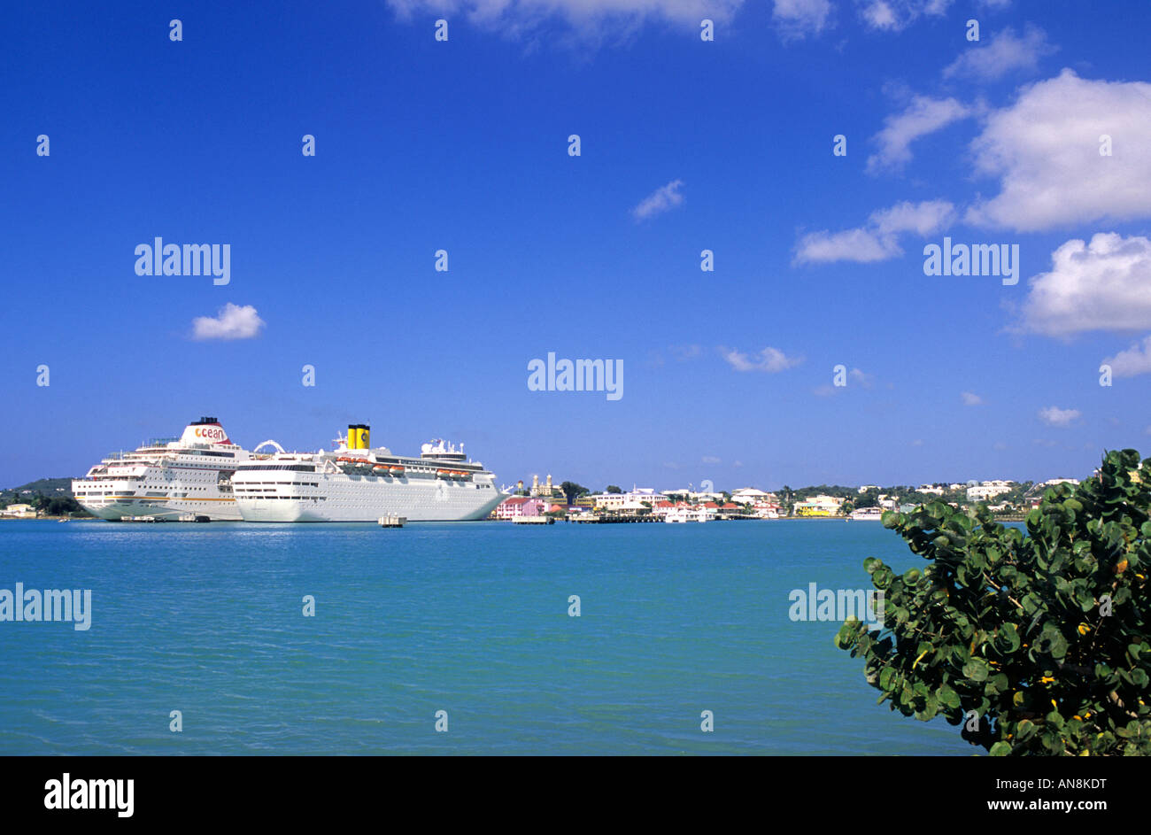 Cruise ships at port, St John's Harbour, Antigua & Barbuda, Caribbean ...