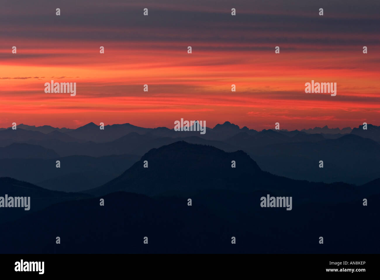 Sunset over North Cascades Stock Photo - Alamy