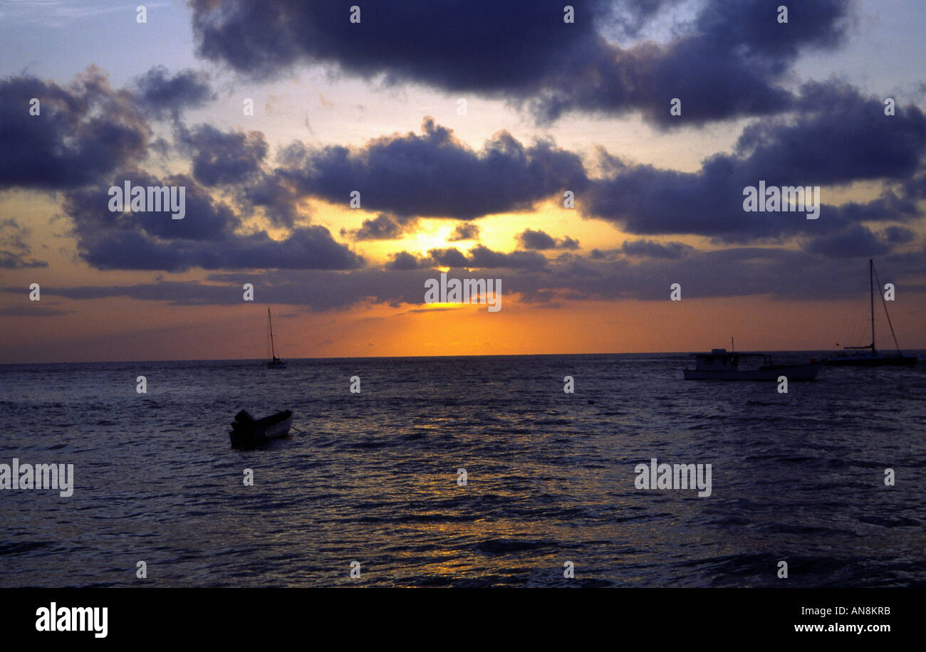 Sunset at pigeon point beach in south Tobago Stock Photo - Alamy