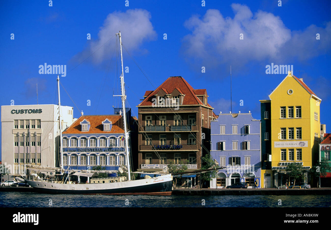 Willemstad harbor downtown the capital of Curacao Netherlands Antilles ...