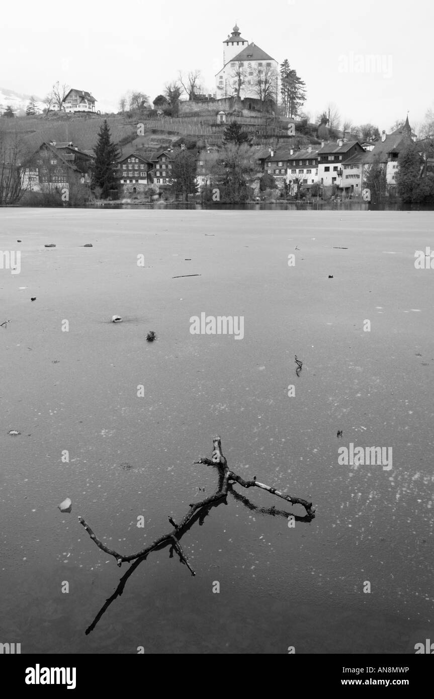 Historical castle tower hill Black and White Stock Photos & Images - Alamy