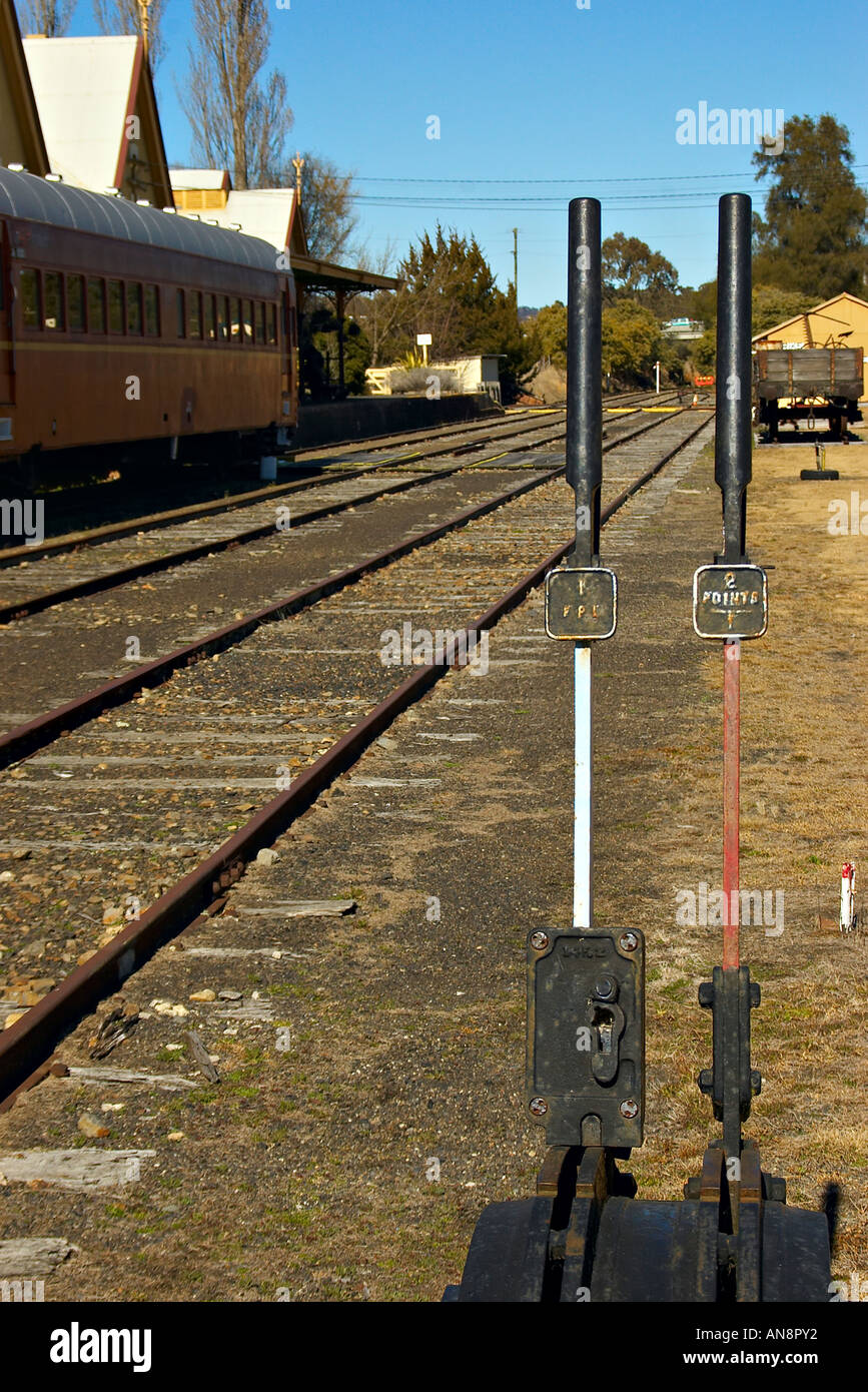 old railway line switches Stock Photo - Alamy