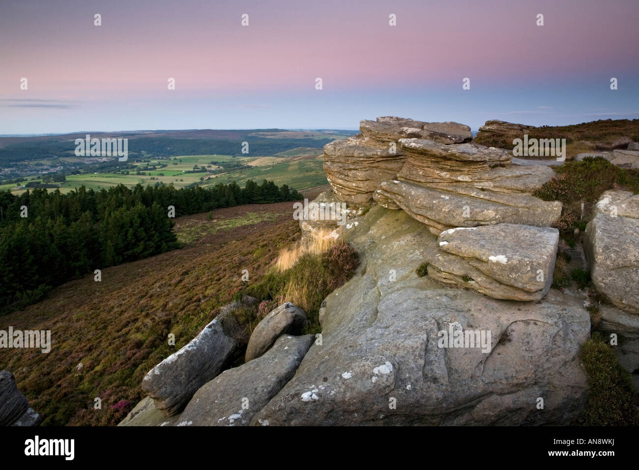 Dove Crag on the Simonside Hills near Rothbury, Northumberland National ...
