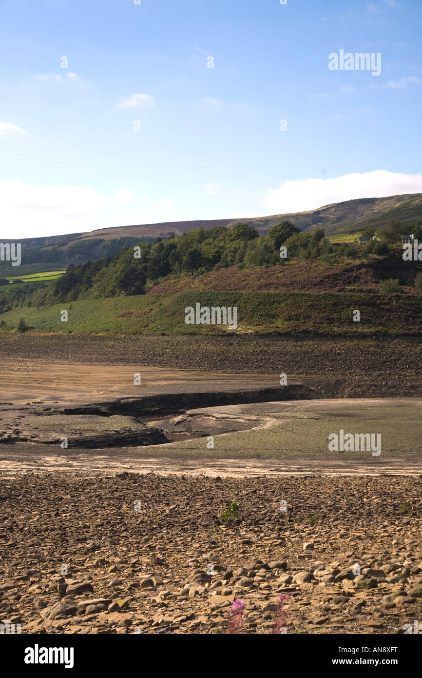 Torside reservoir with very low water level Peak District Stock Photo ...