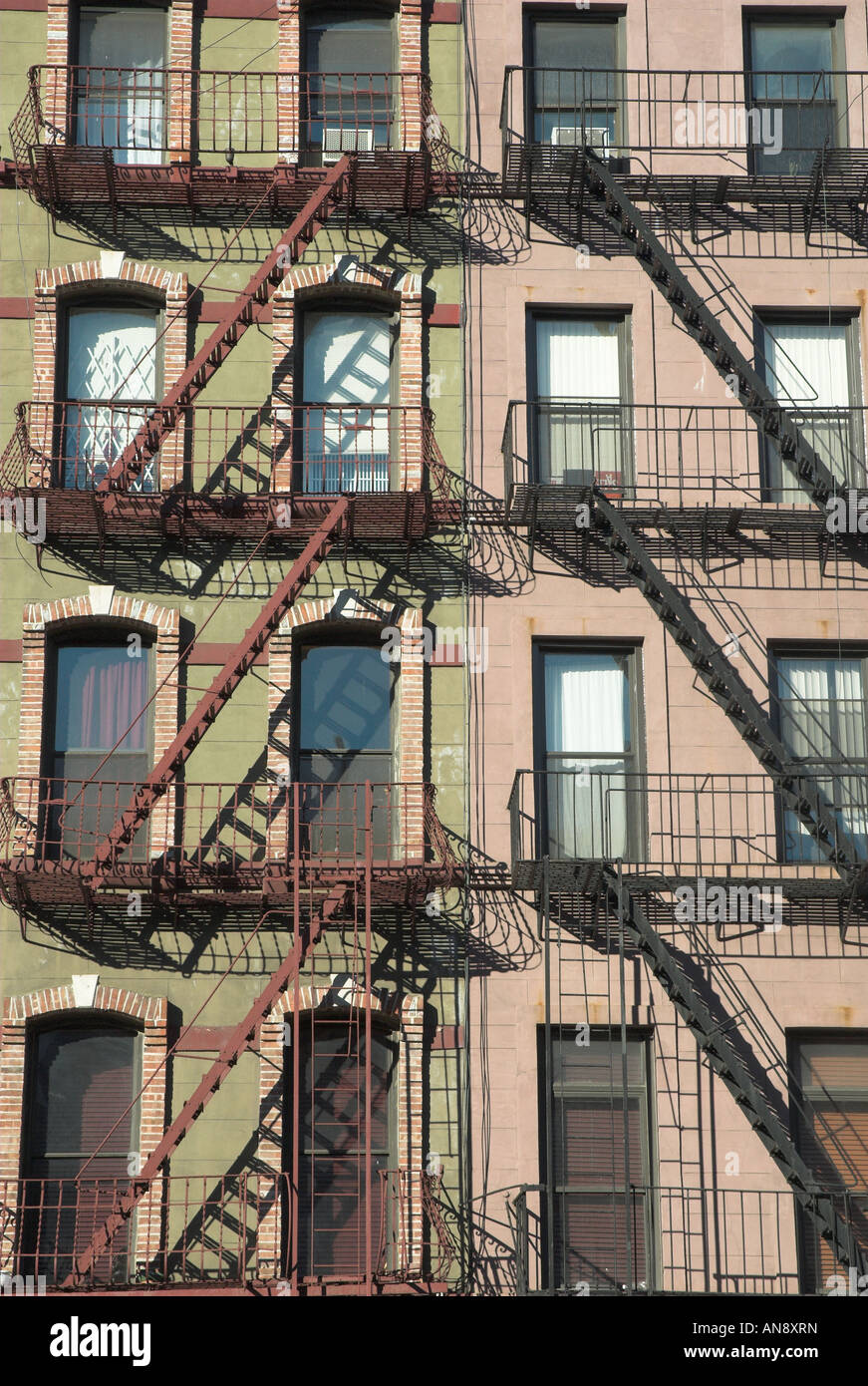 Fire escape ladders ladder facade buildings hi-res stock photography ...