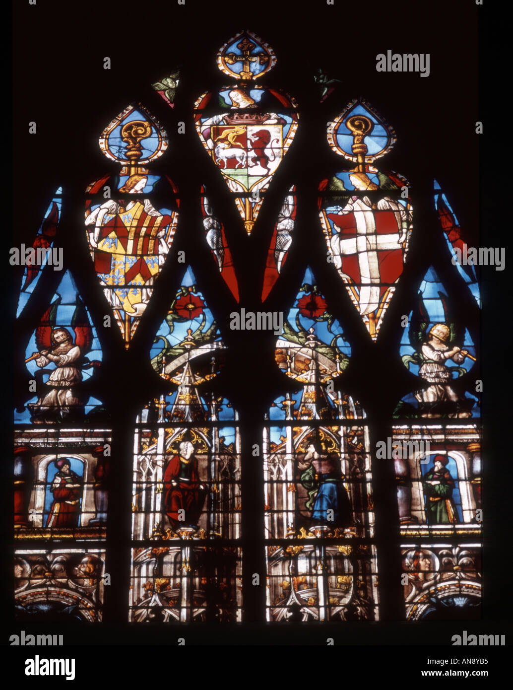 Auch, Midi Pyrenees, France. Renaissance Stained Glass Window (early ...
