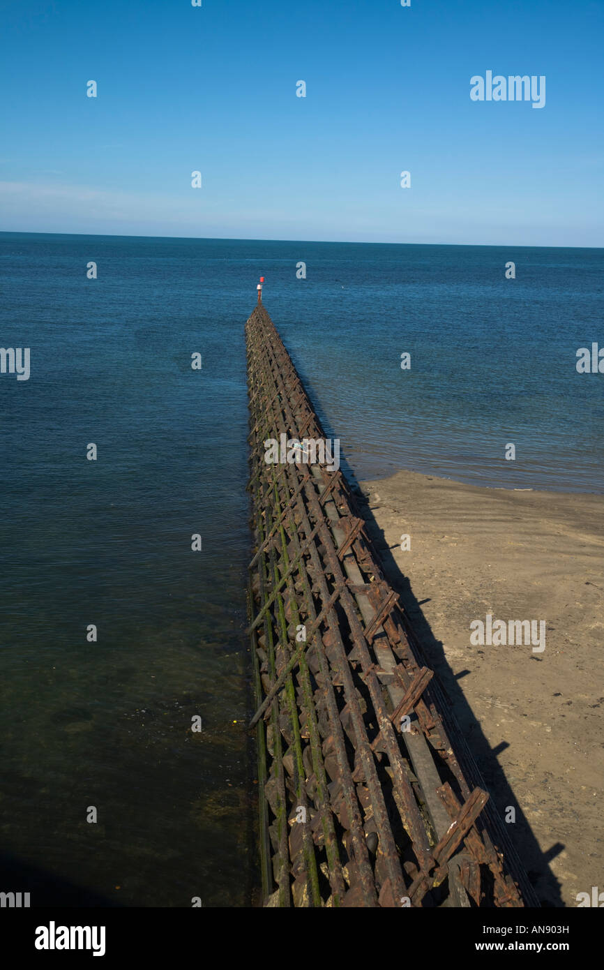 Aberaeron Ceredigion Cardiganshire Wales Beach Breakwater Stock Photo ...