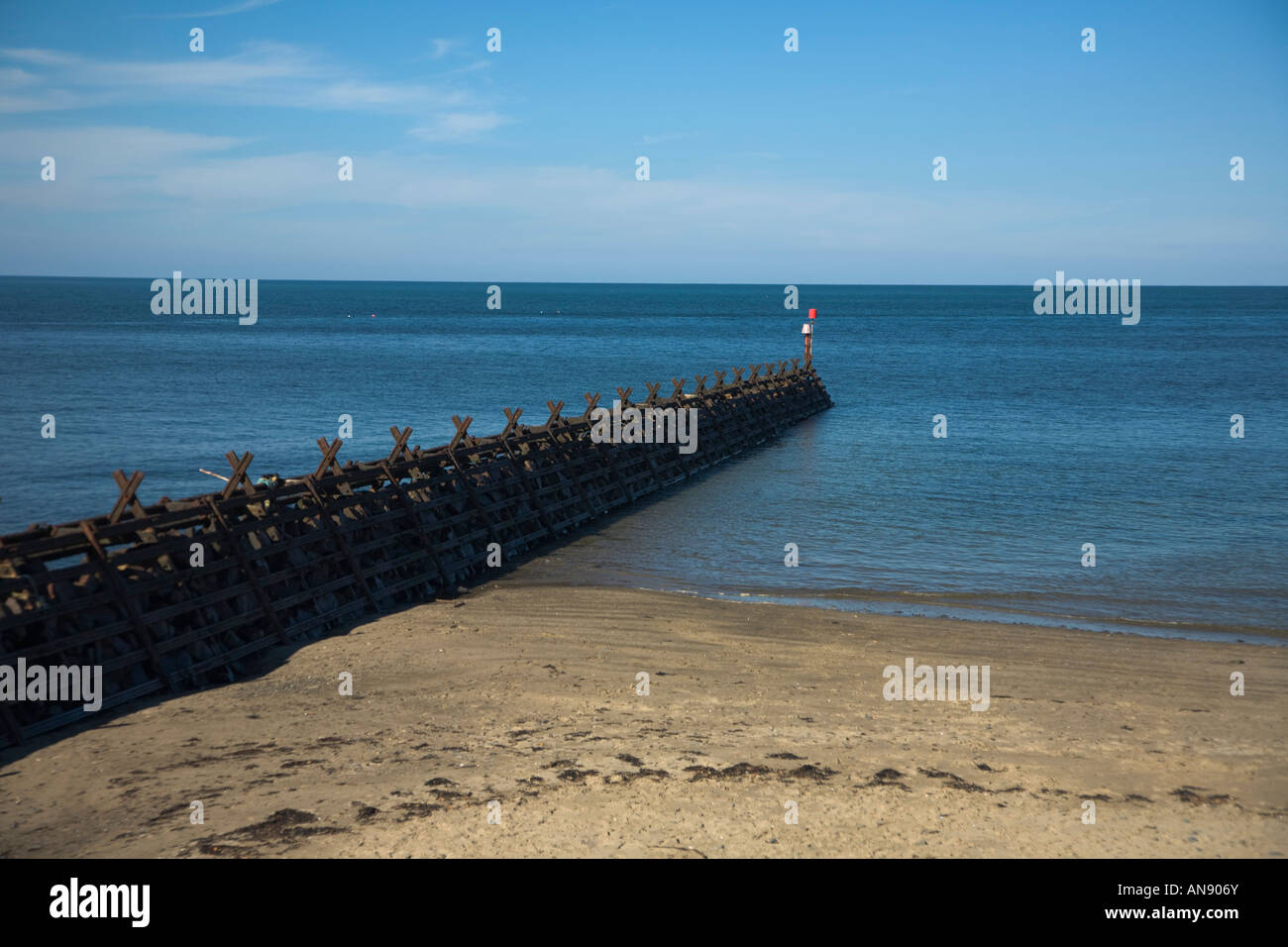 Aberaeron Ceredigion Cardiganshire Wales Beach Breakwater Stock Photo ...