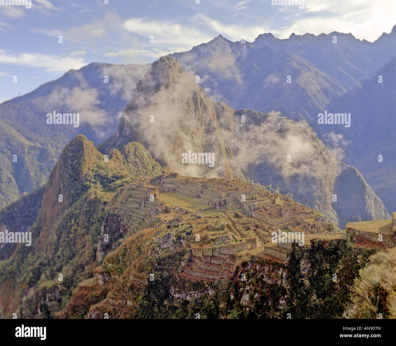 The Inca settlement of Machu Picchu in the Andes of Peru in South ...