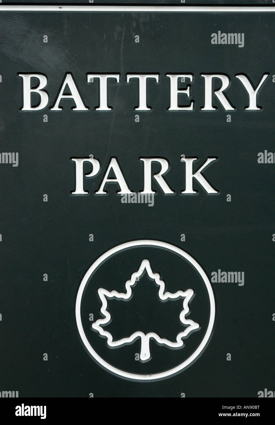 Battery Park Sign, Manhattan Stock Photo - Alamy