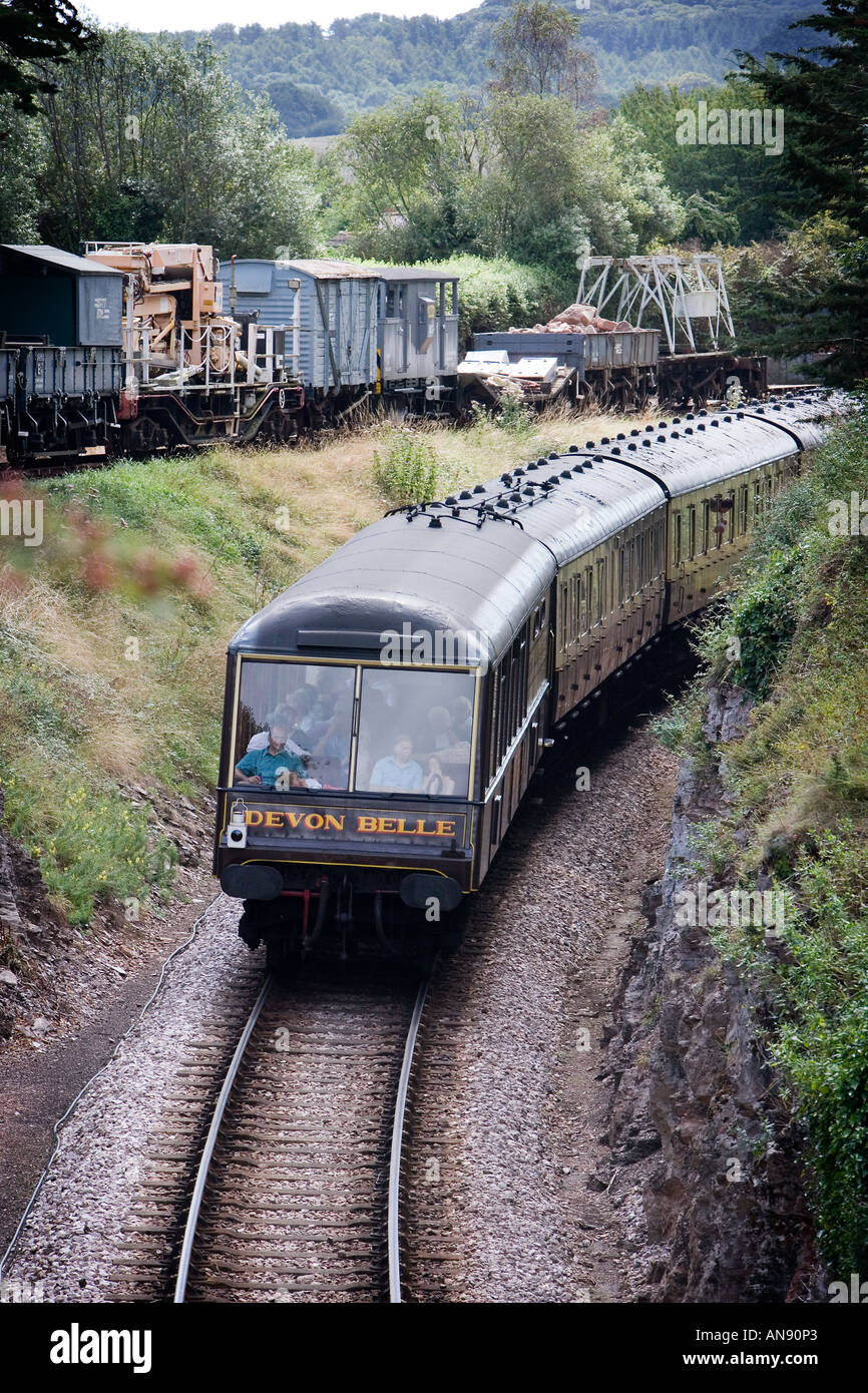 Prairie Tank Steam Engine with Devon Belle Coach travelling through ...