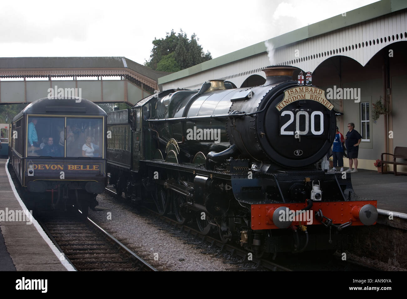 King Edward I Main Line Steam Express Train at the Platform on Churston ...