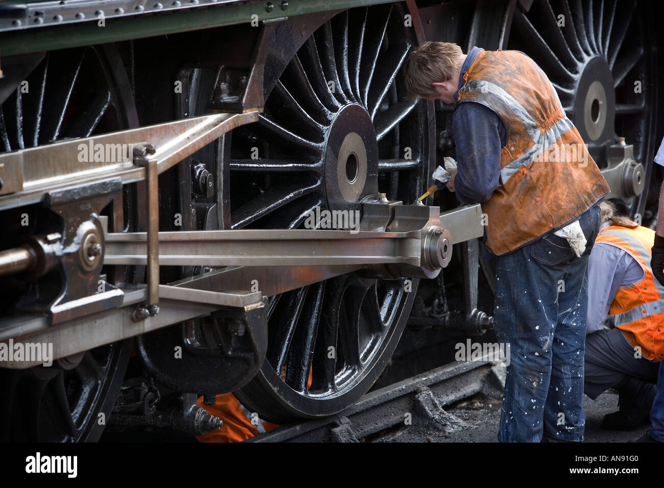 King Edward I Main Line Steam Express Train undergoing maintenance at a ...