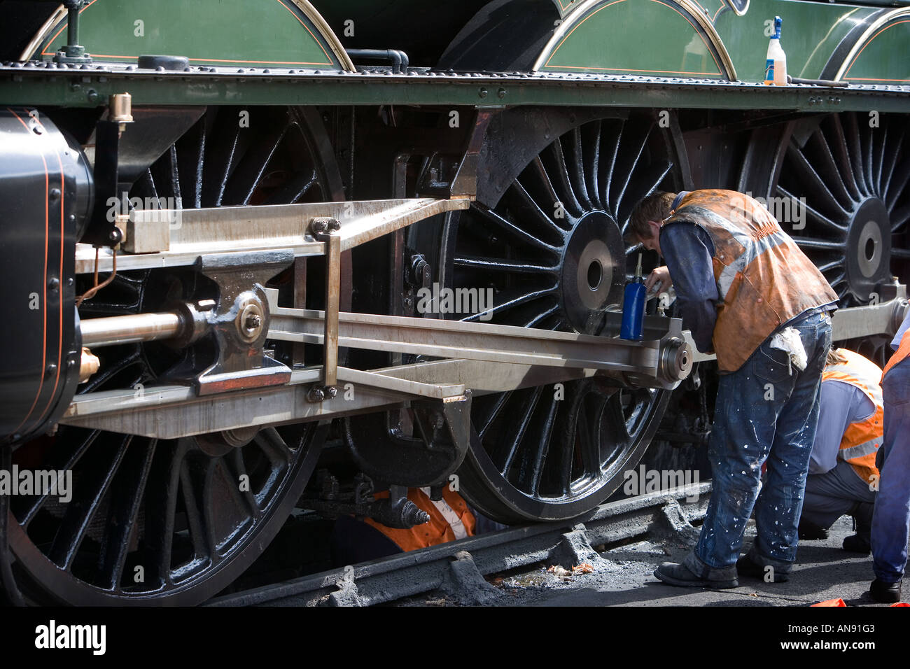 King Edward I Main Line Steam Express Train undergoing maintenance at a ...